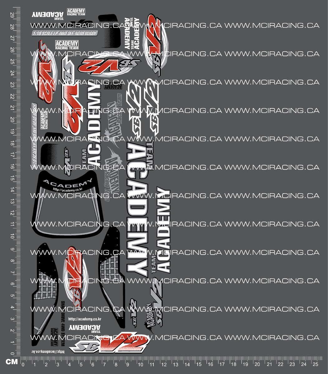 1/10TH ACADEMY - SB V2 DECALS – Mciracing.ca