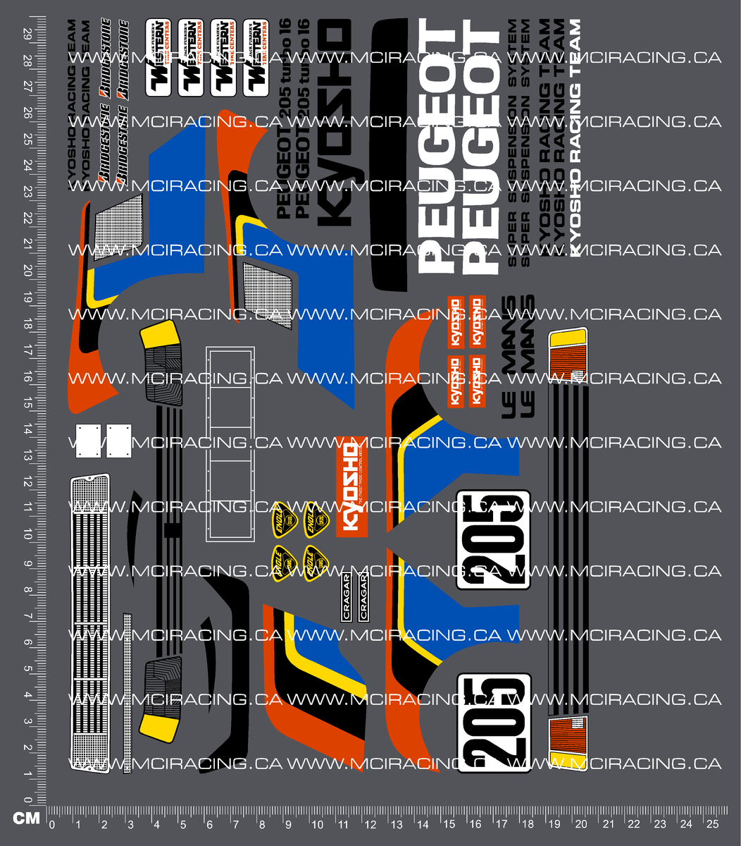 1/10TH KYO - PEUGEO 206 DECALS – Mciracing.ca