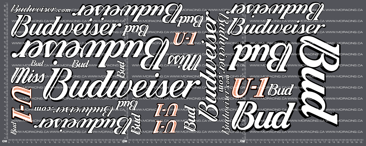 1/8TH MISS BUD PROBOAT DECALS – Mciracing.ca