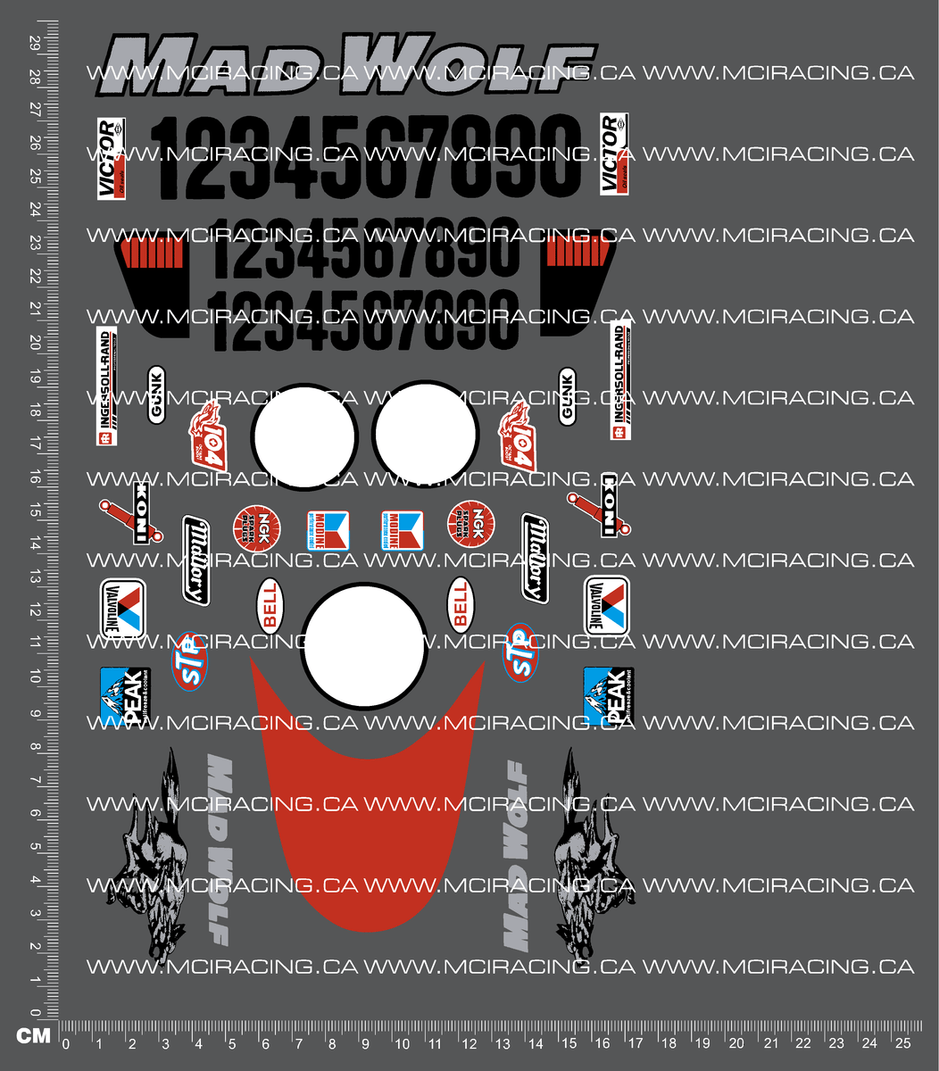 1/10TH MONOGRAM - MAD WOLF DECALS – Mciracing.ca