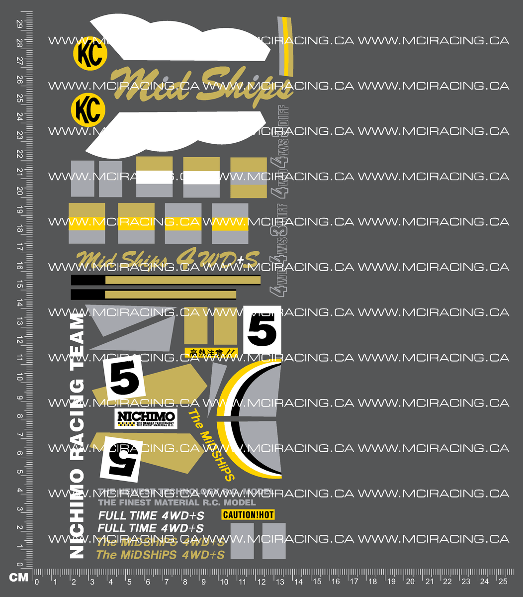 1/10TH NICHIMO - MIDSHIPS DECALS – Mciracing.ca