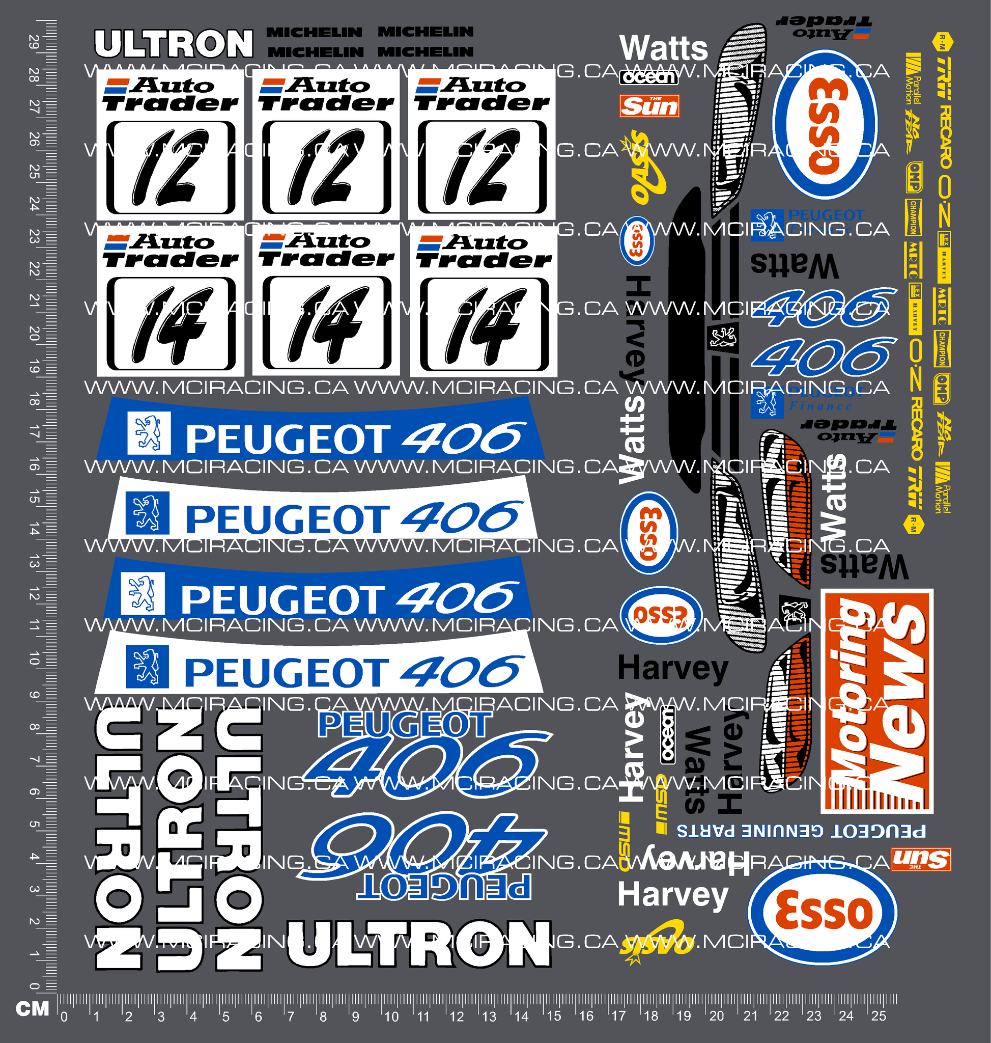 1/10TH SCHUMACHER - PEUGEOT 406 DECALS – Mciracing.ca