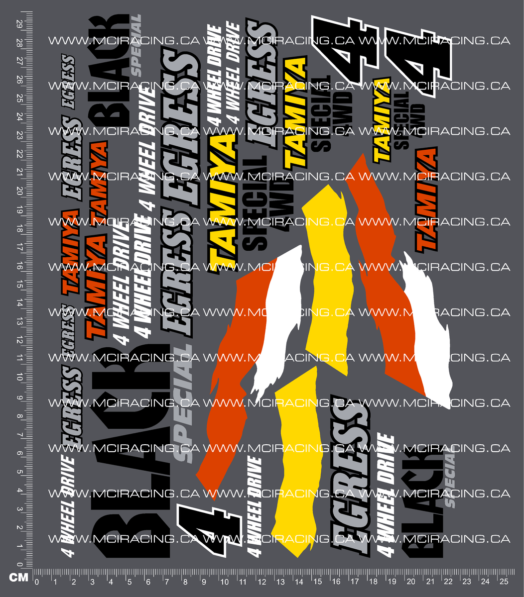 1/10TH TAM 58079 - EGRESS BLACK EDITION JUNIOR DECALS – Mciracing.ca