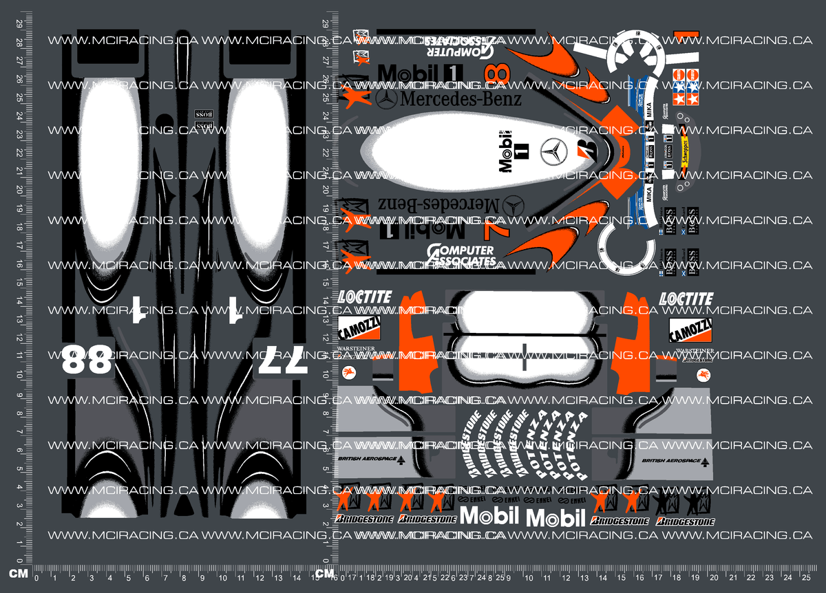 1/10TH TAM 58235 - MCLAR/MERCED MP4/13 DECALS – Mciracing.ca