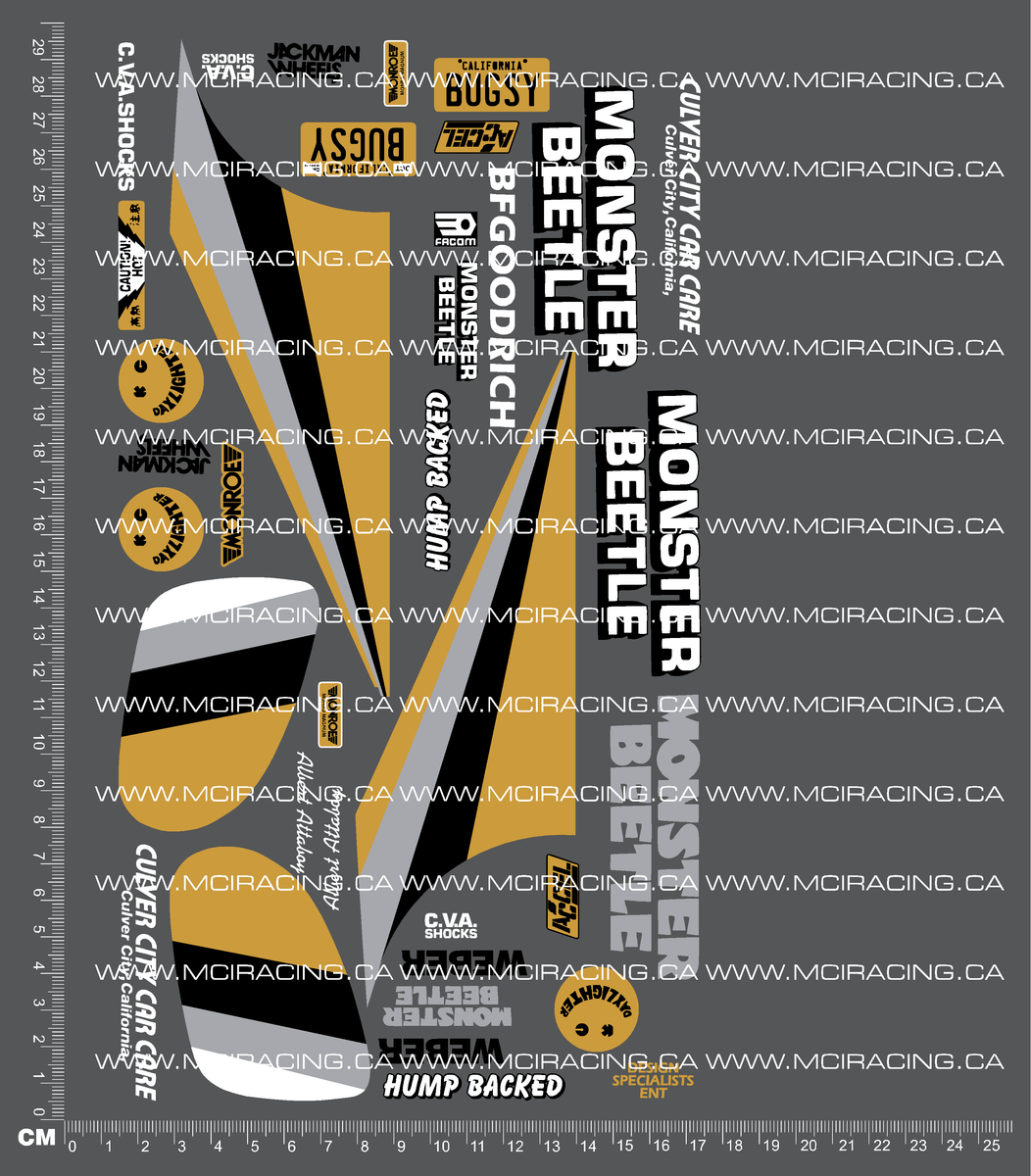 1/10TH TAM 58060 - MONSTER BEETLE BLACK EDITION DECALS – Mciracing.ca