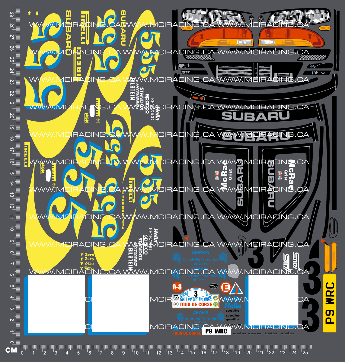 1/10TH TAM 58210 - SUBAR IMPREZ WRC 97 - 555 - DECALS – Mciracing.ca