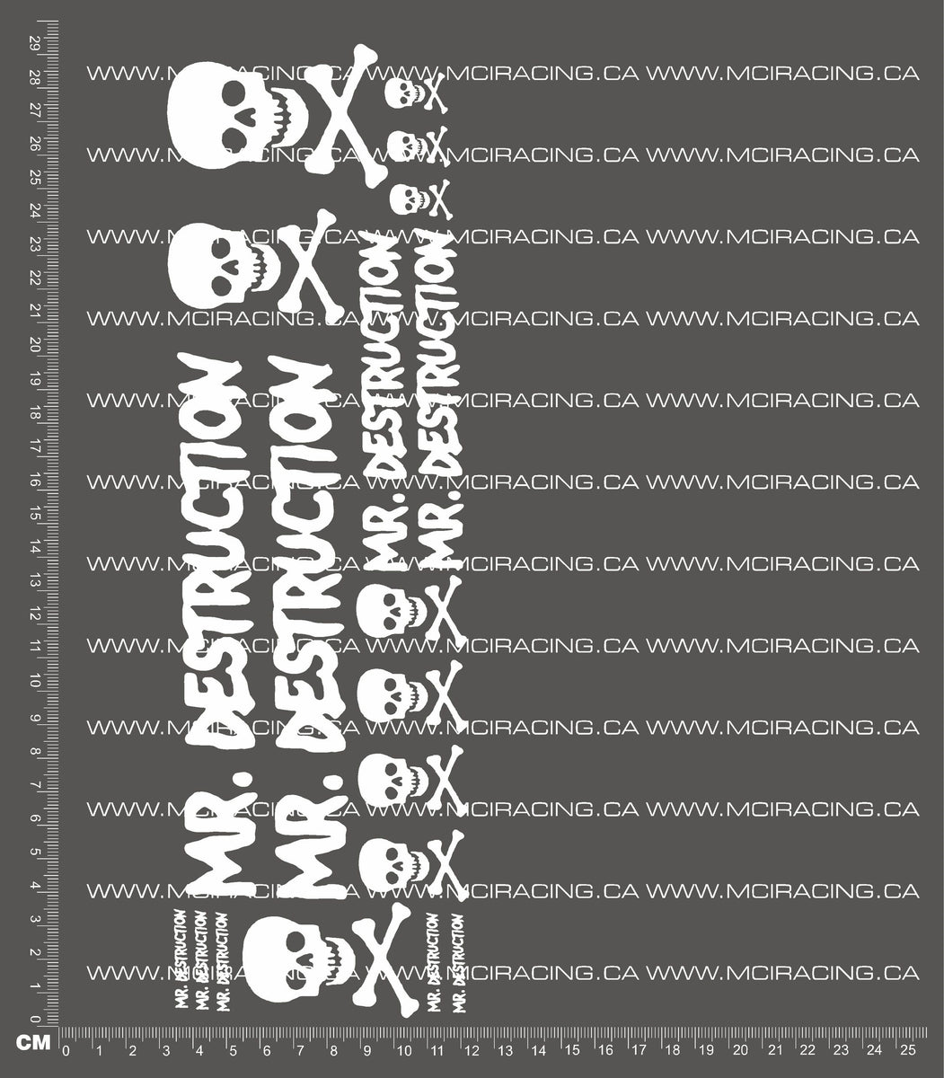 1/10TH MONSTER TRUCK - MR. DESTRUCTION DECALS – Mciracing.ca