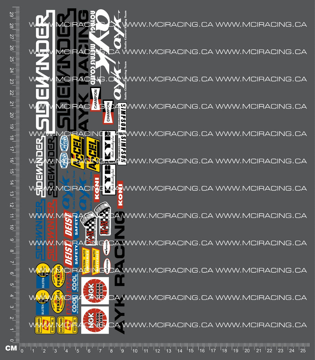 1/10TH AYK - SIDEWINDER DECALS – Mciracing.ca