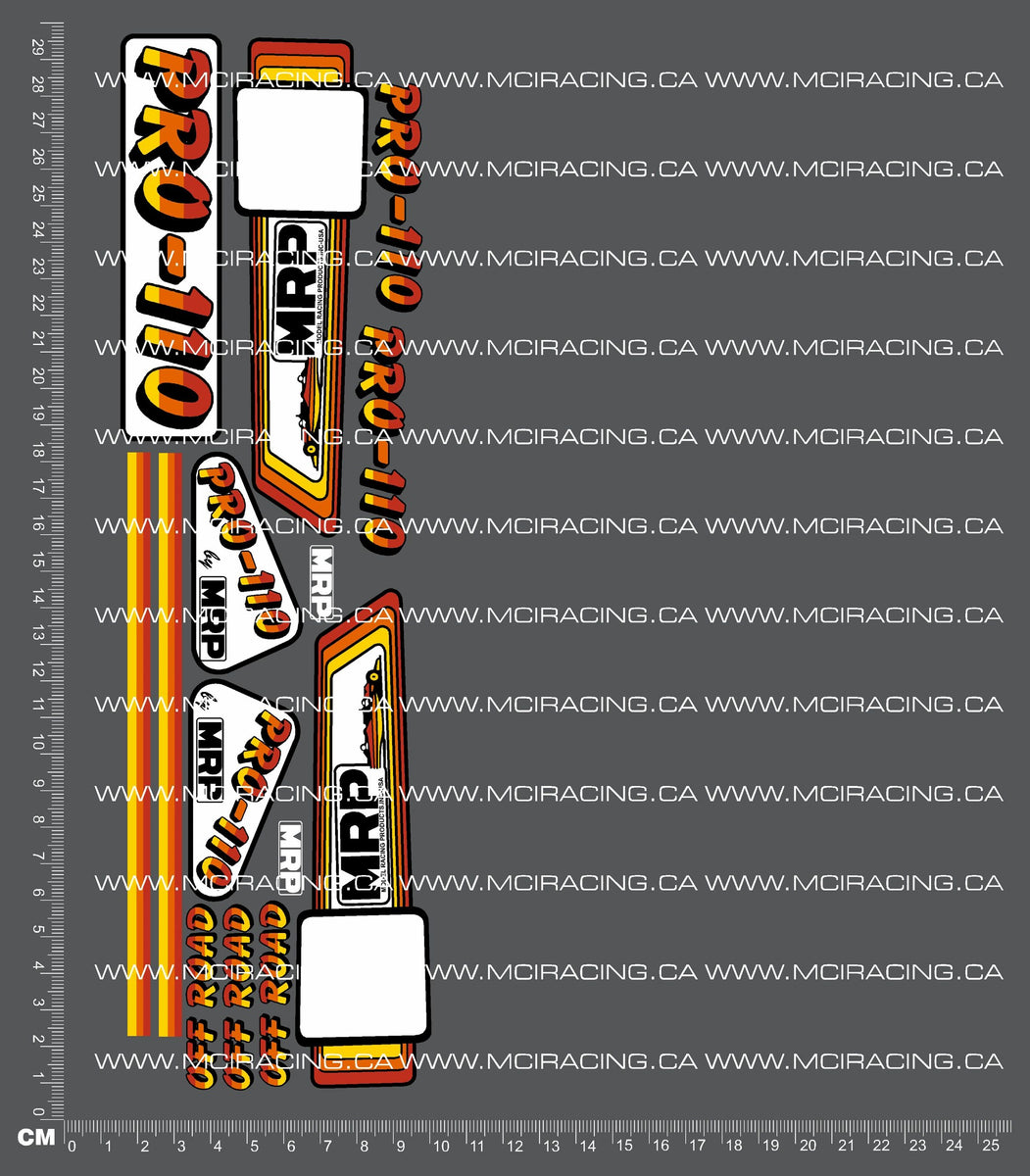 1/10TH MRP - PRO 110 DECALS – Mciracing.ca