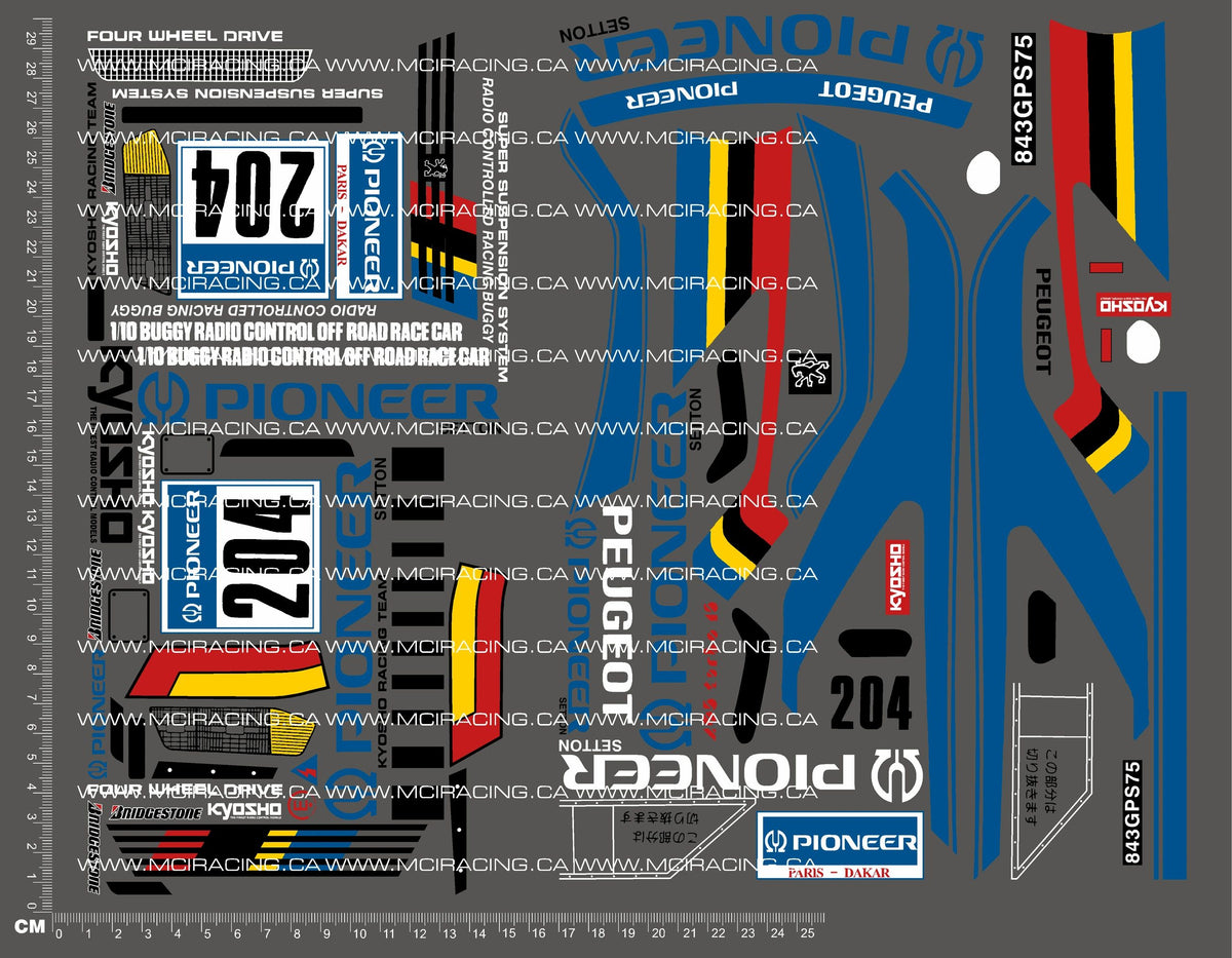 1/10TH KYO - PEUGEO 405 DECALS – Mciracing.ca