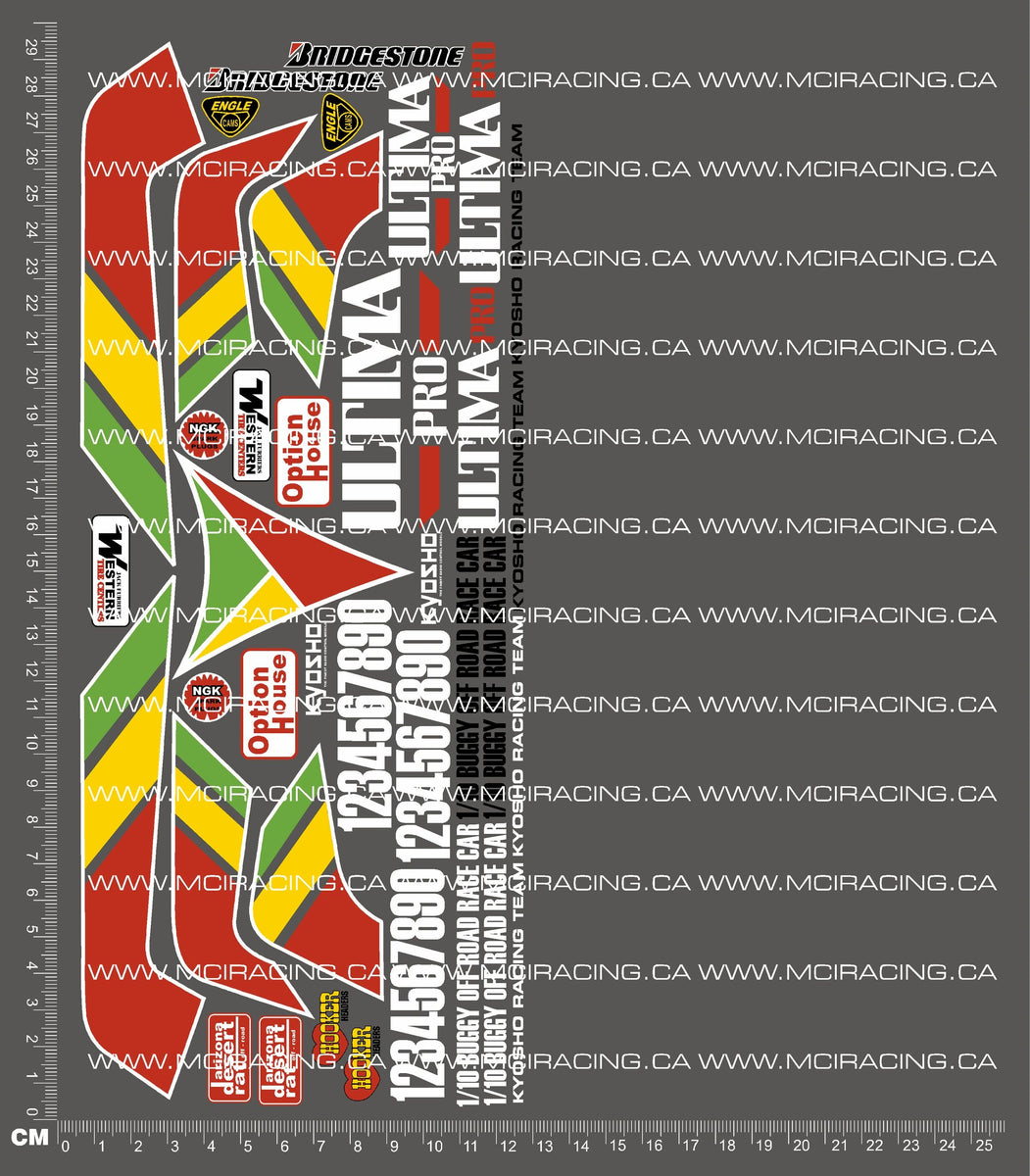 1/10TH KYO - ULTIMA PRO XL DECALS – Mciracing.ca
