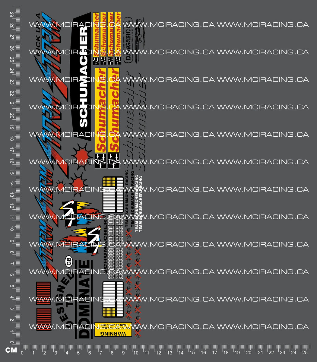 1/10TH SCHUMACHER - STORM DECALS – Mciracing.ca