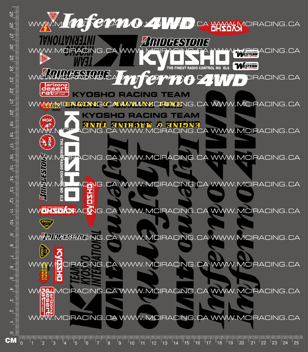 1/8TH KYOSHO - INFERNO 4WD DECALS – Mciracing.ca