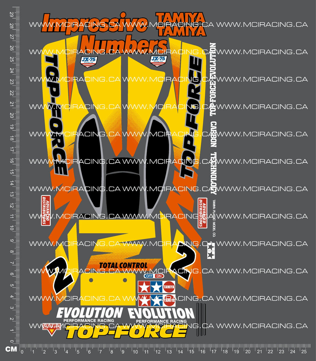 1/10TH TAM 58107 - TOP FORCE EVOLUTION DECALS – Mciracing.ca