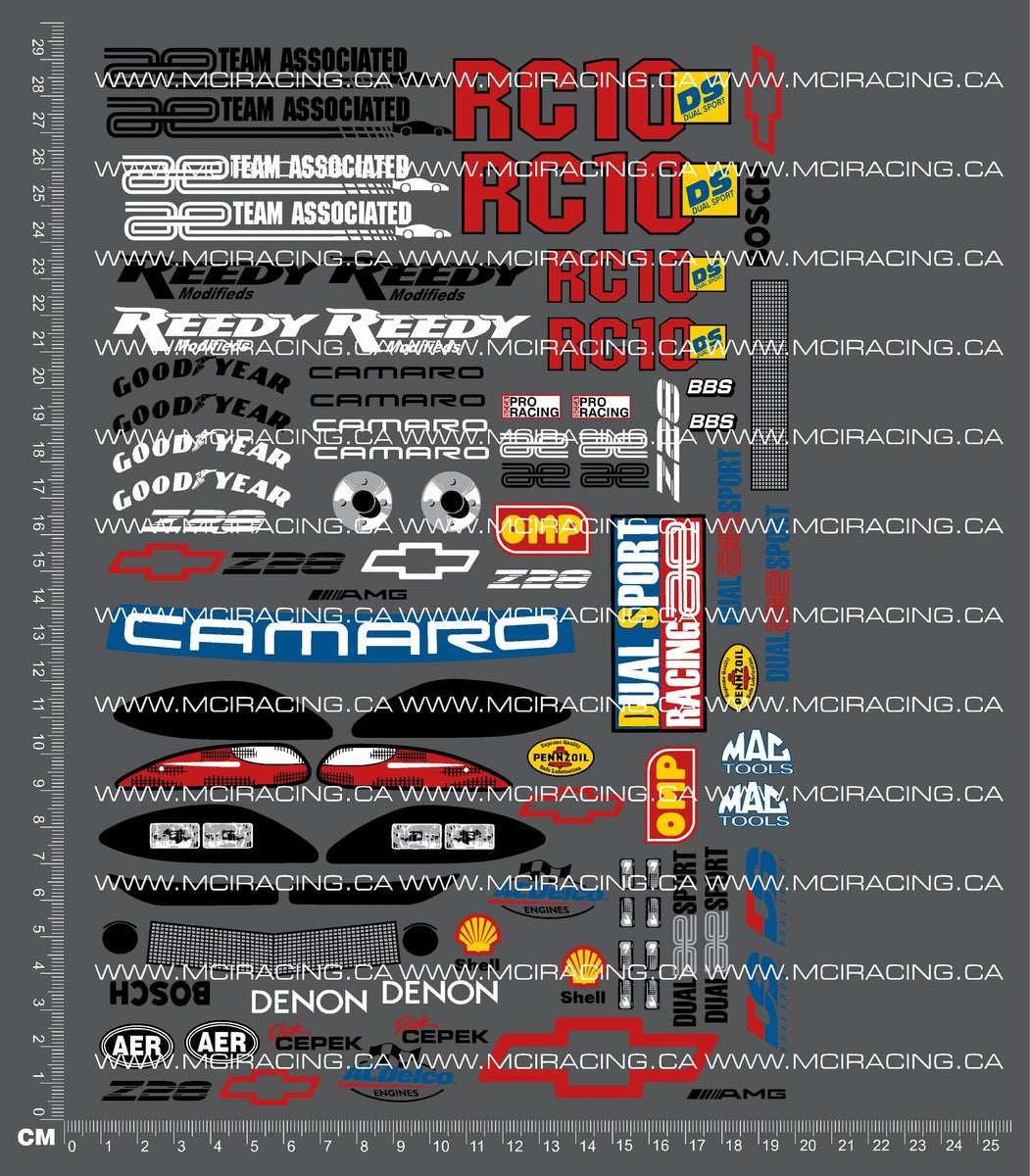1/10TH ASSOCIAT - R10 DS CAMAR DECALS – Mciracing.ca