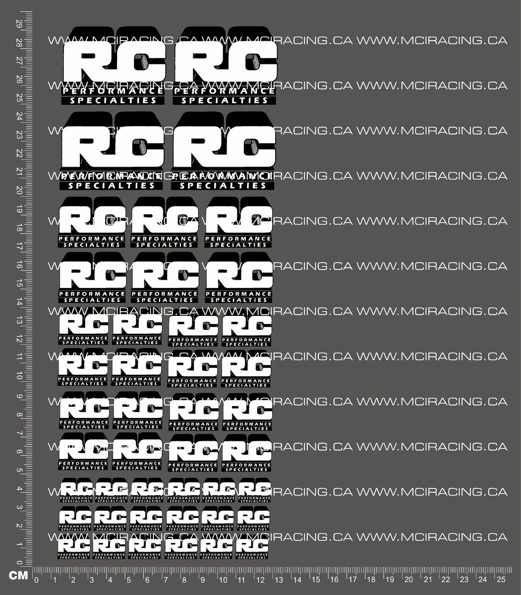 1/10TH RC PERFORMANCE SPECIALTIES DECALS – Mciracing.ca
