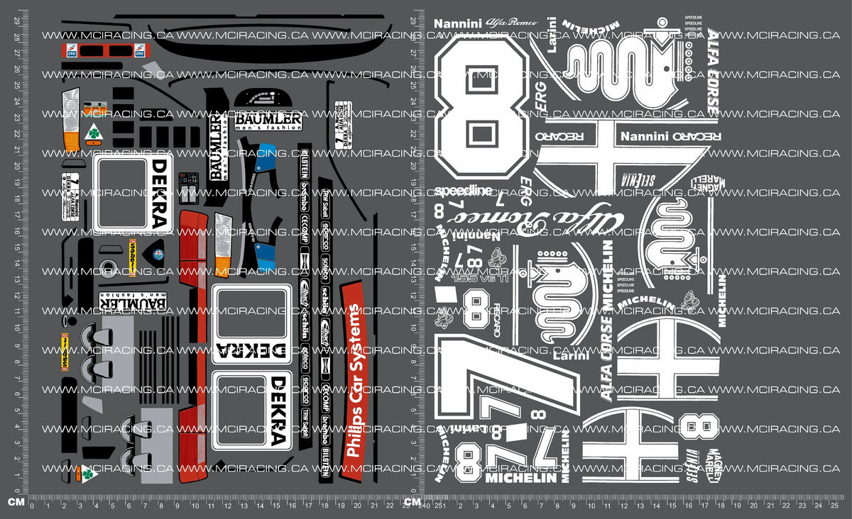 1/10TH TAM 58128 - ALF ROMEO 155 T6 DECALS – Mciracing.ca