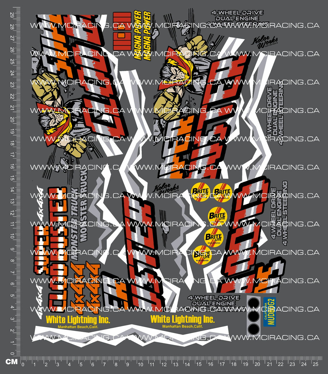 1/10TH TAM 58321 - SUPER CLOD BUSTER DECALS – Mciracing.ca