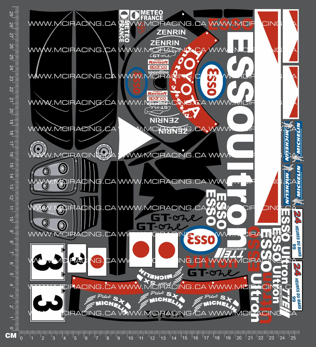 1/10TH SUPER HPI - SUPER RS4 - TOYOTA GT-ONE DECALS – Mciracing.ca