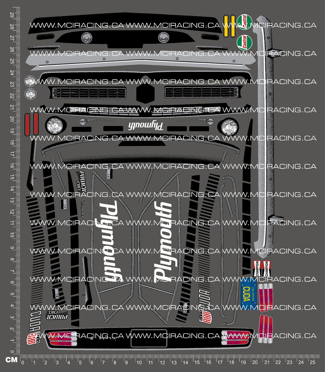 1/10TH HPI - TRANS AM - 1970 PLYMOU AAR CUDA DECALS – Mciracing.ca