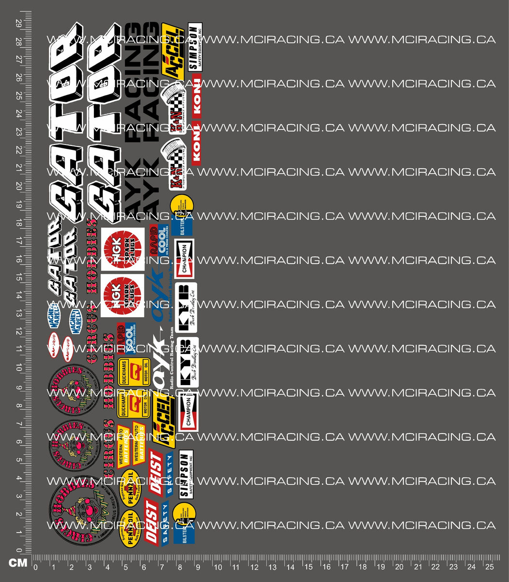 1/10TH AYK - GATOR DECALS – Mciracing.ca