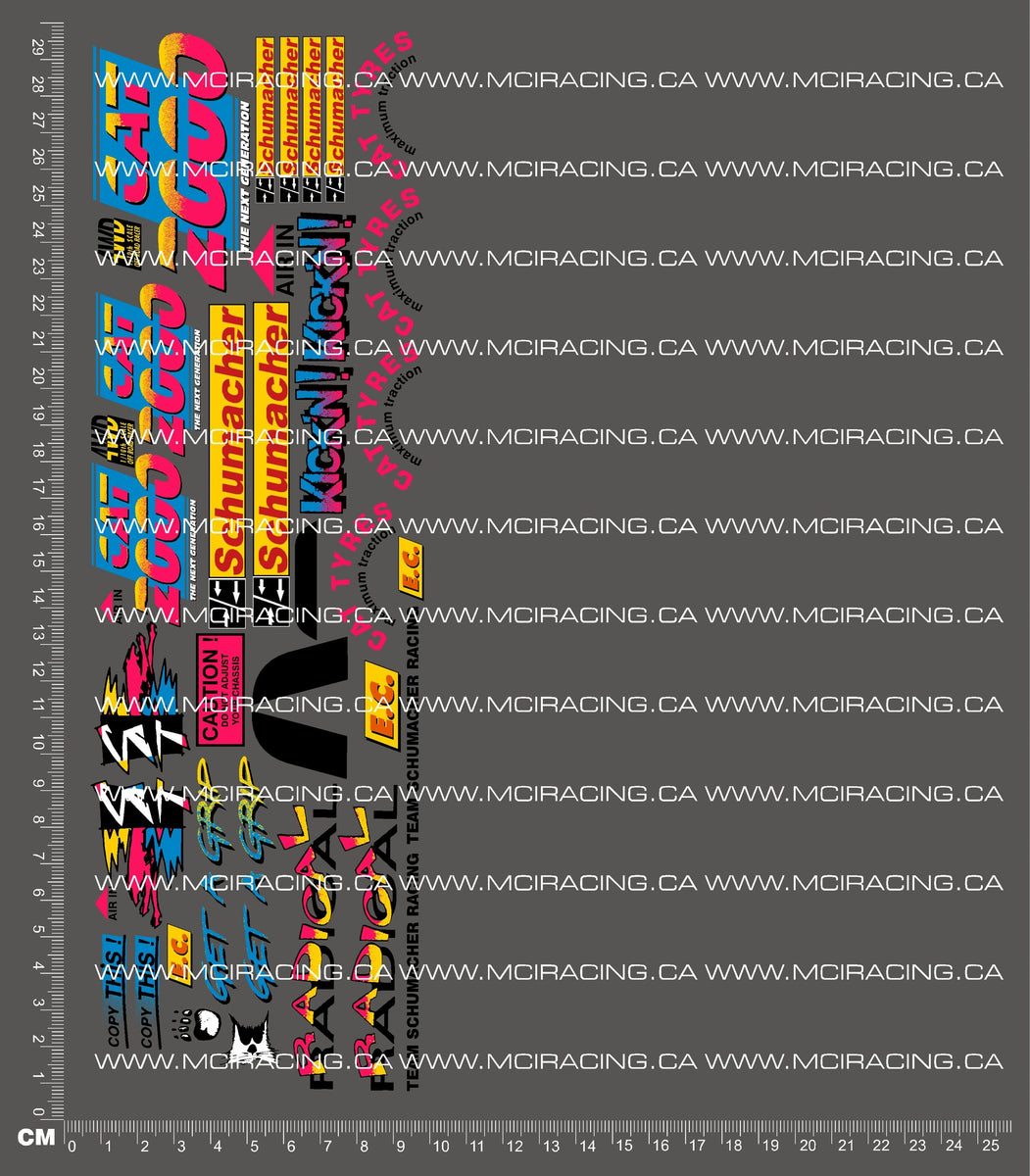 1/10TH SCHUMACHER - CAT 2000 DECALS – Mciracing.ca