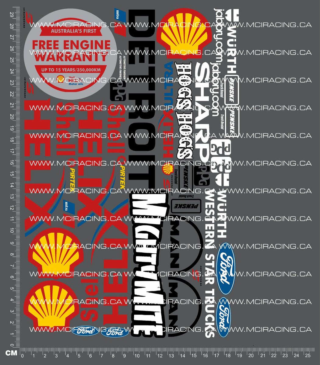 1/10TH FOR V8 SUPERCAR - SHELL HELIX DECALS – Mciracing.ca