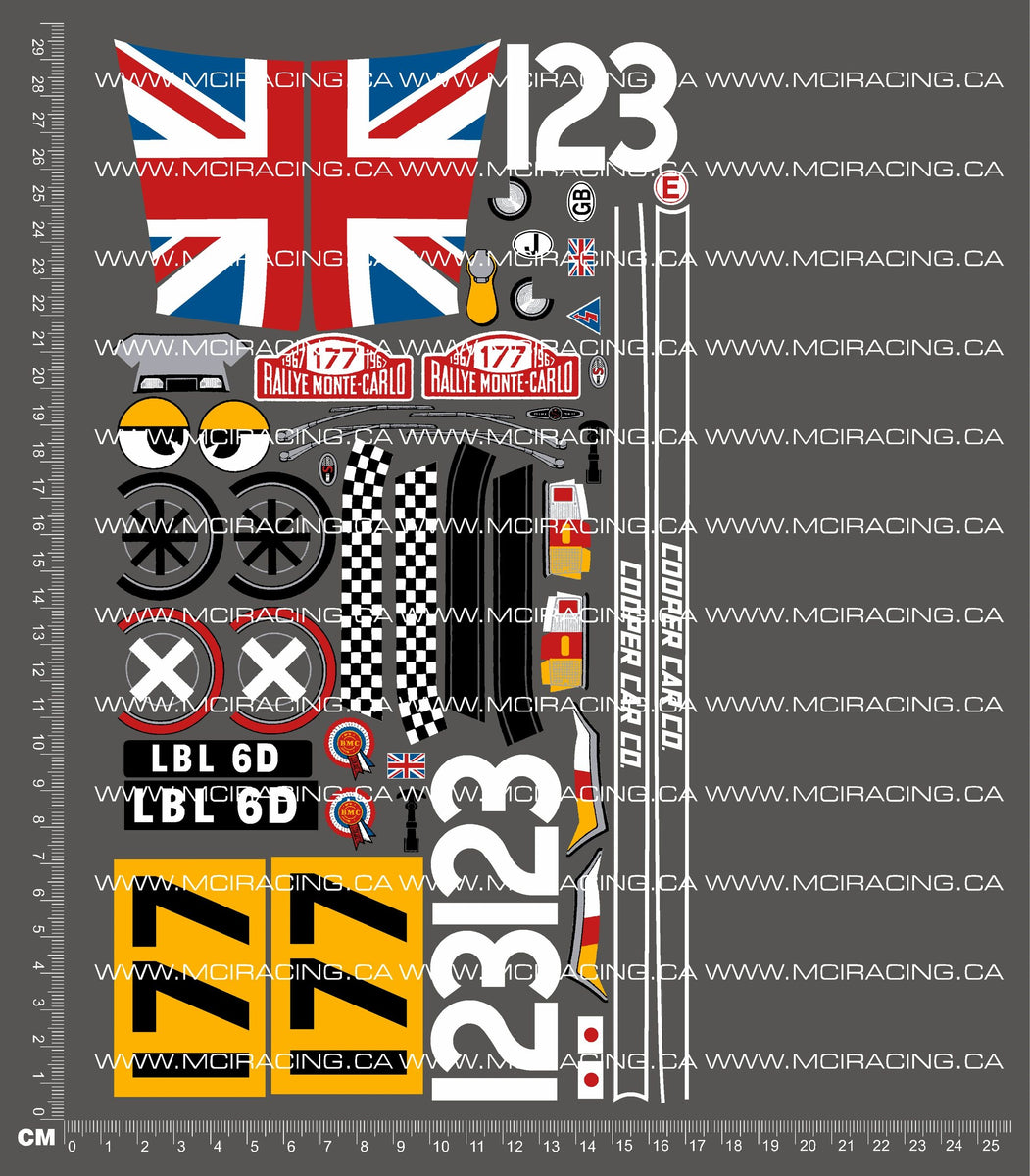 1/10TH TAM 53213 - MINI COOPER RACING STICKER SET DECALS – Mciracing.ca
