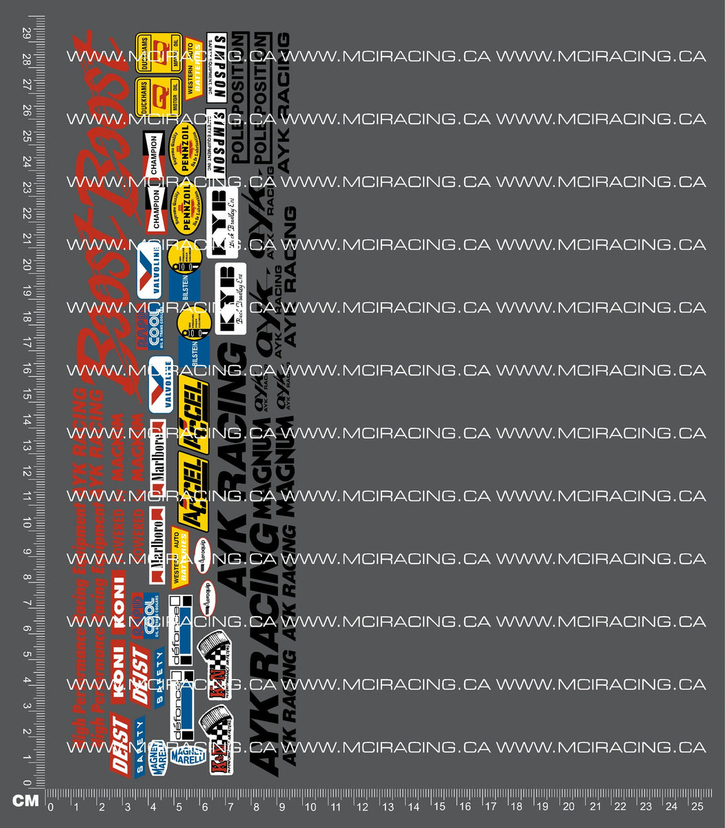 1/10TH AYK - BOOST DECALS – Mciracing.ca