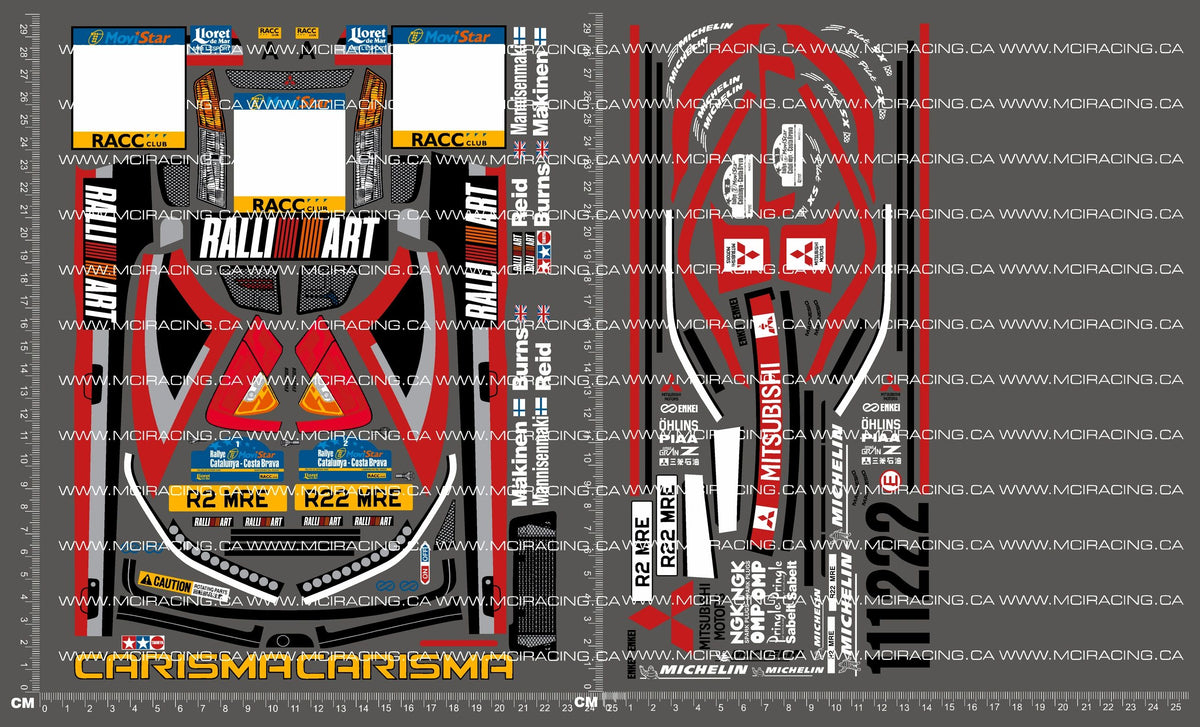 1/10TH TAM 58225 - MITSUBISH LANCER EVO 5 DECALS – Mciracing.ca