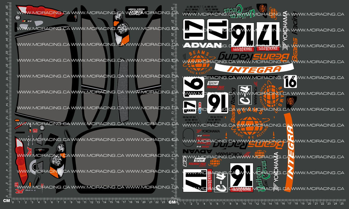 1/10TH TAM - BEAMS INTEGRA DECALS – Mciracing.ca