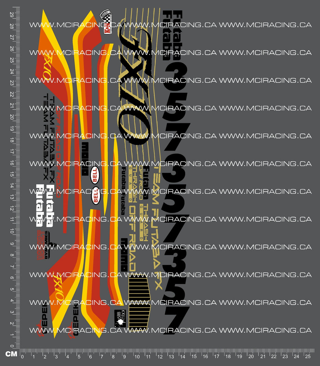 1/10TH FUTABA - FX10 DECALS – Mciracing.ca