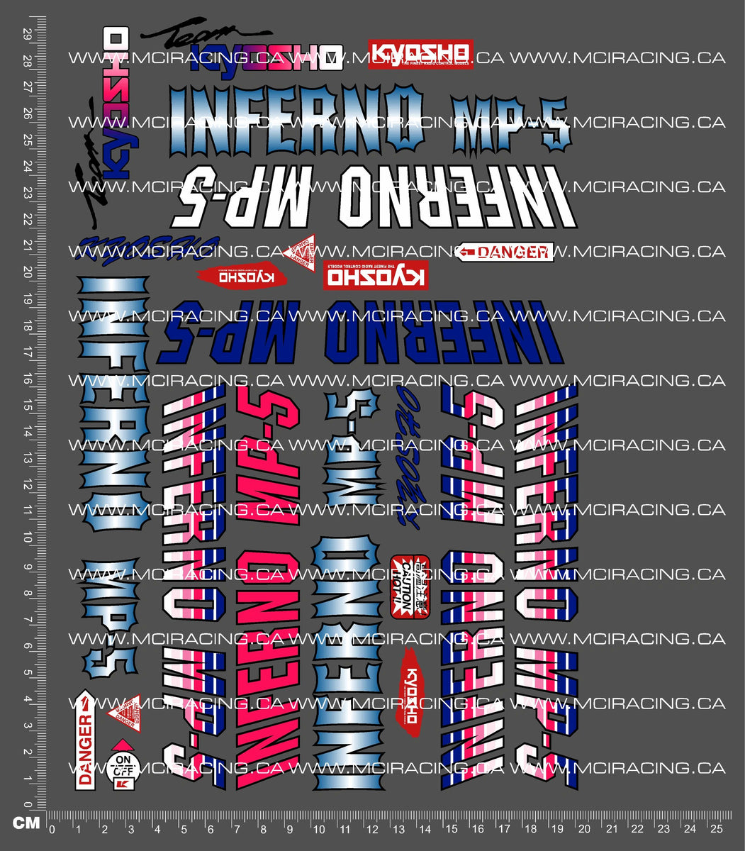 1/8TH KYOSHO - INFERNO MP5 DECALS – Mciracing.ca