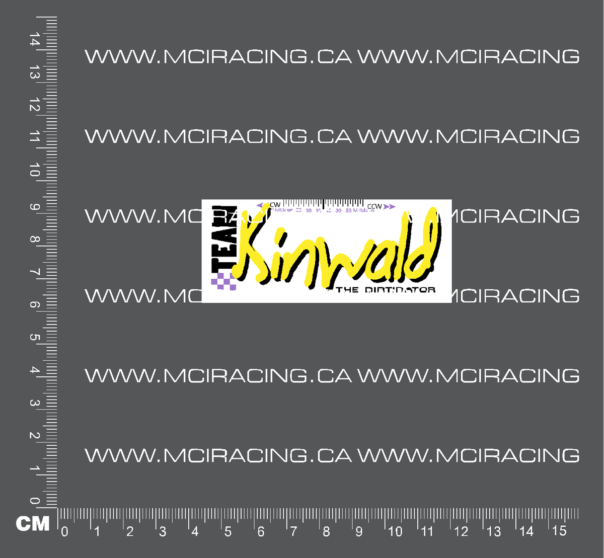 540 MOTOR DECAL - TEAM KINWALD - purple and yellow – Mciracing.ca