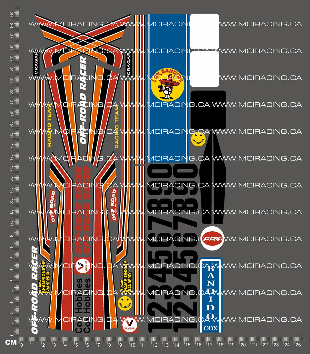 1/10TH KYO - COX BANDIDO DECALS – Mciracing.ca