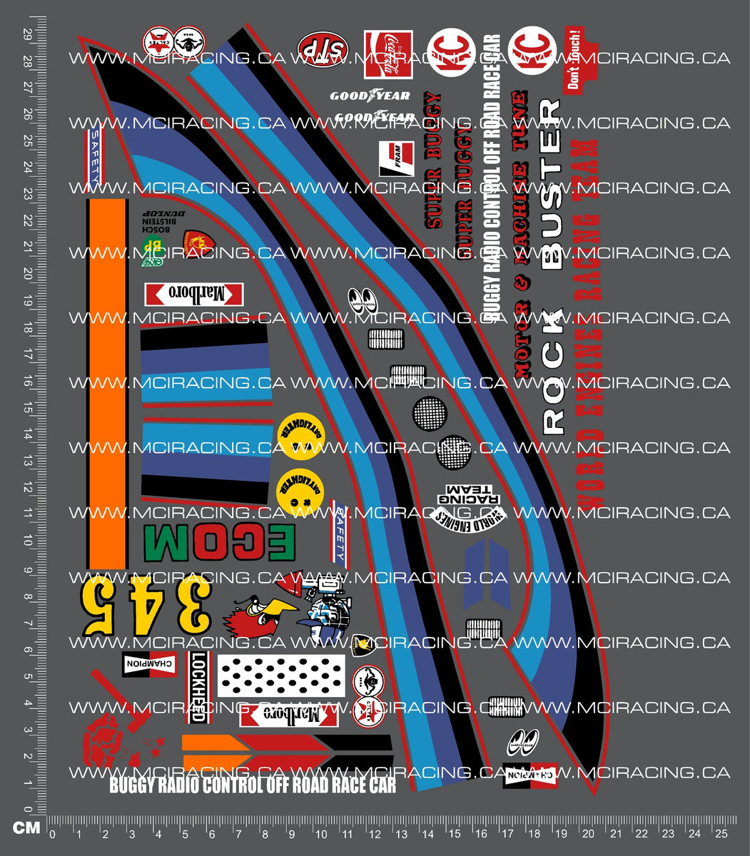 1/10TH WORLD ENGINES - ROCK BUSTER DECALS – Mciracing.ca