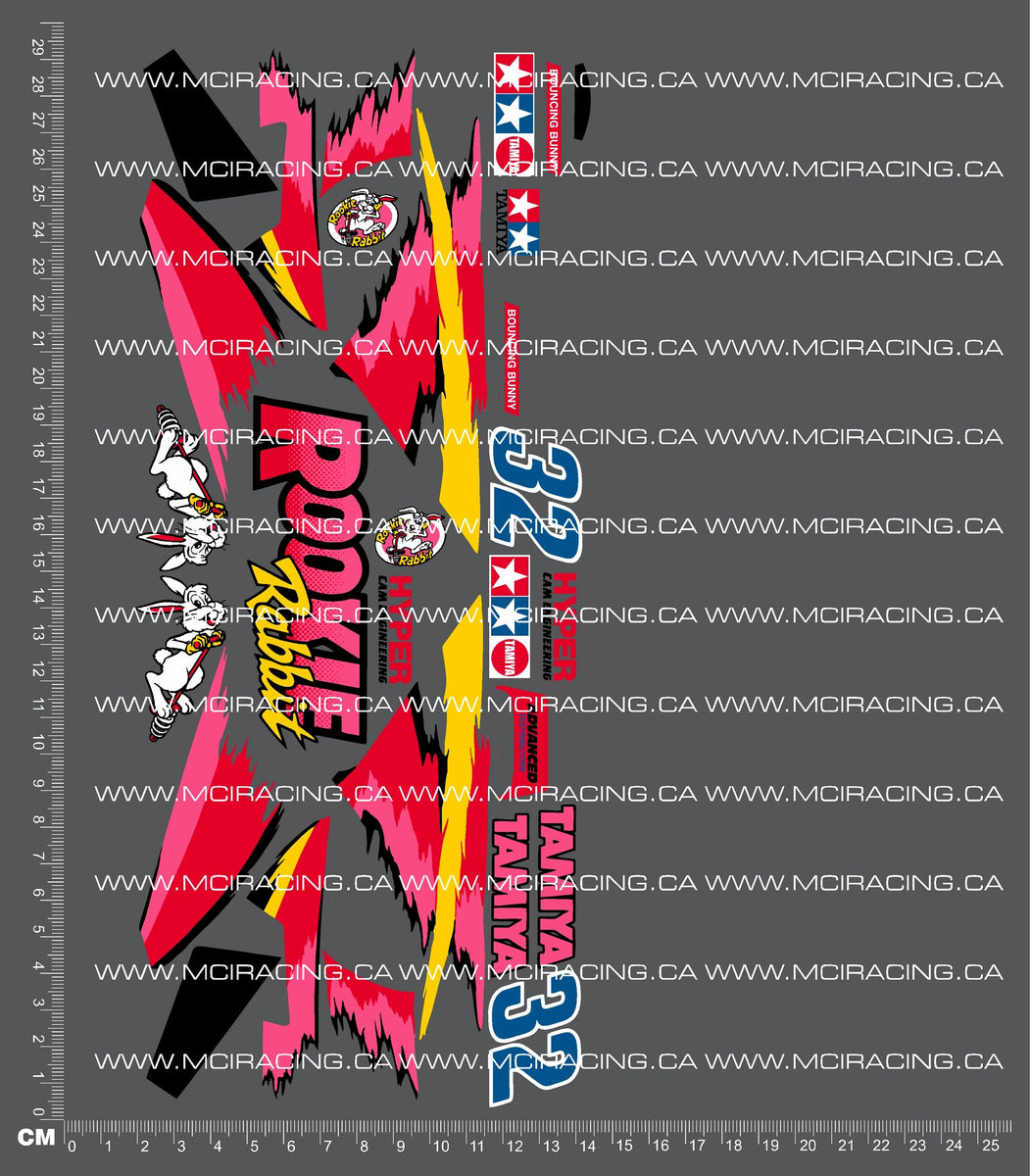 1/10TH TAM 57501 - ROOKIE RABBIT DECALS – Mciracing.ca