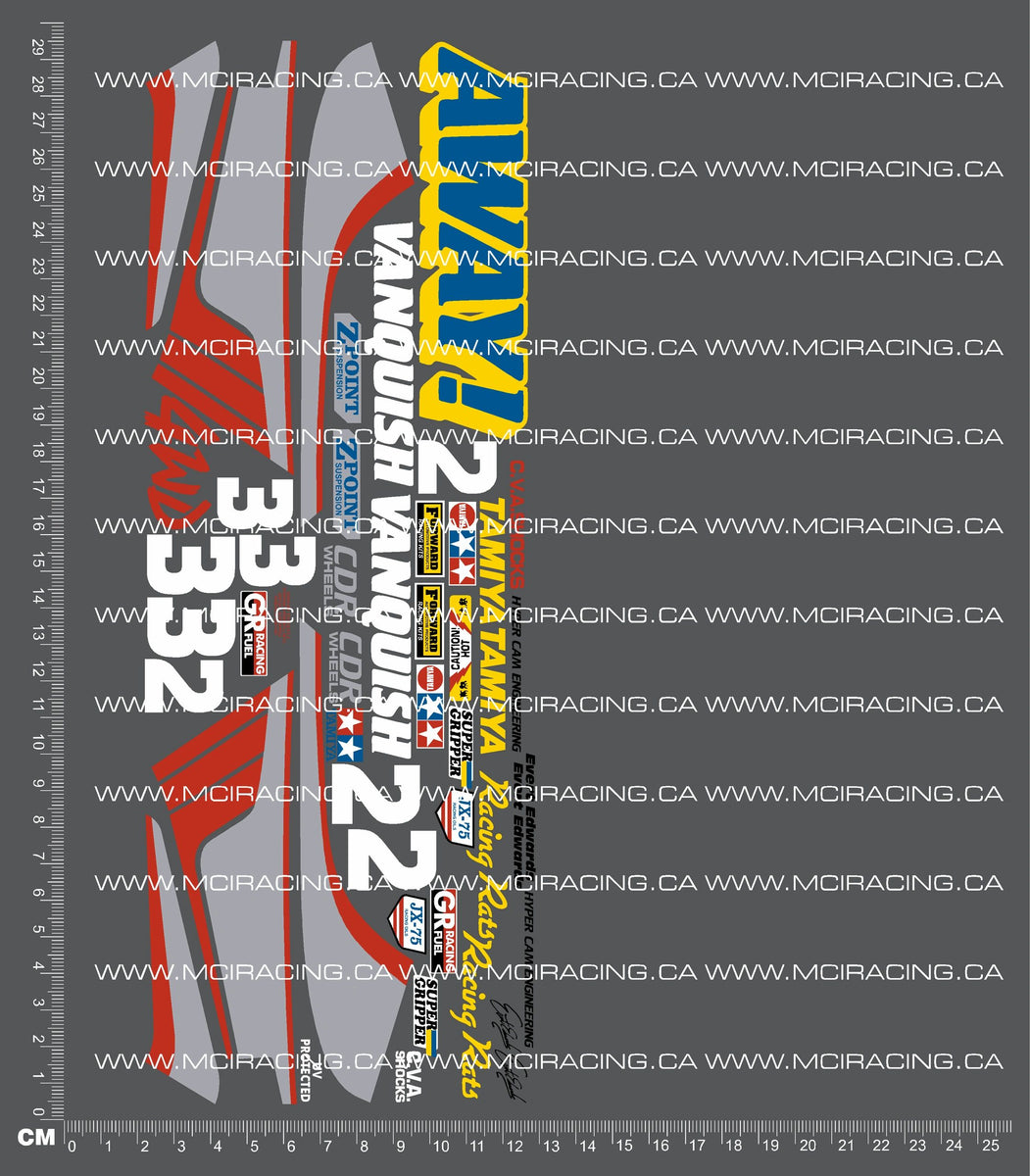 1/10TH TAM 58076 - VANQUISH DECALS – Mciracing.ca