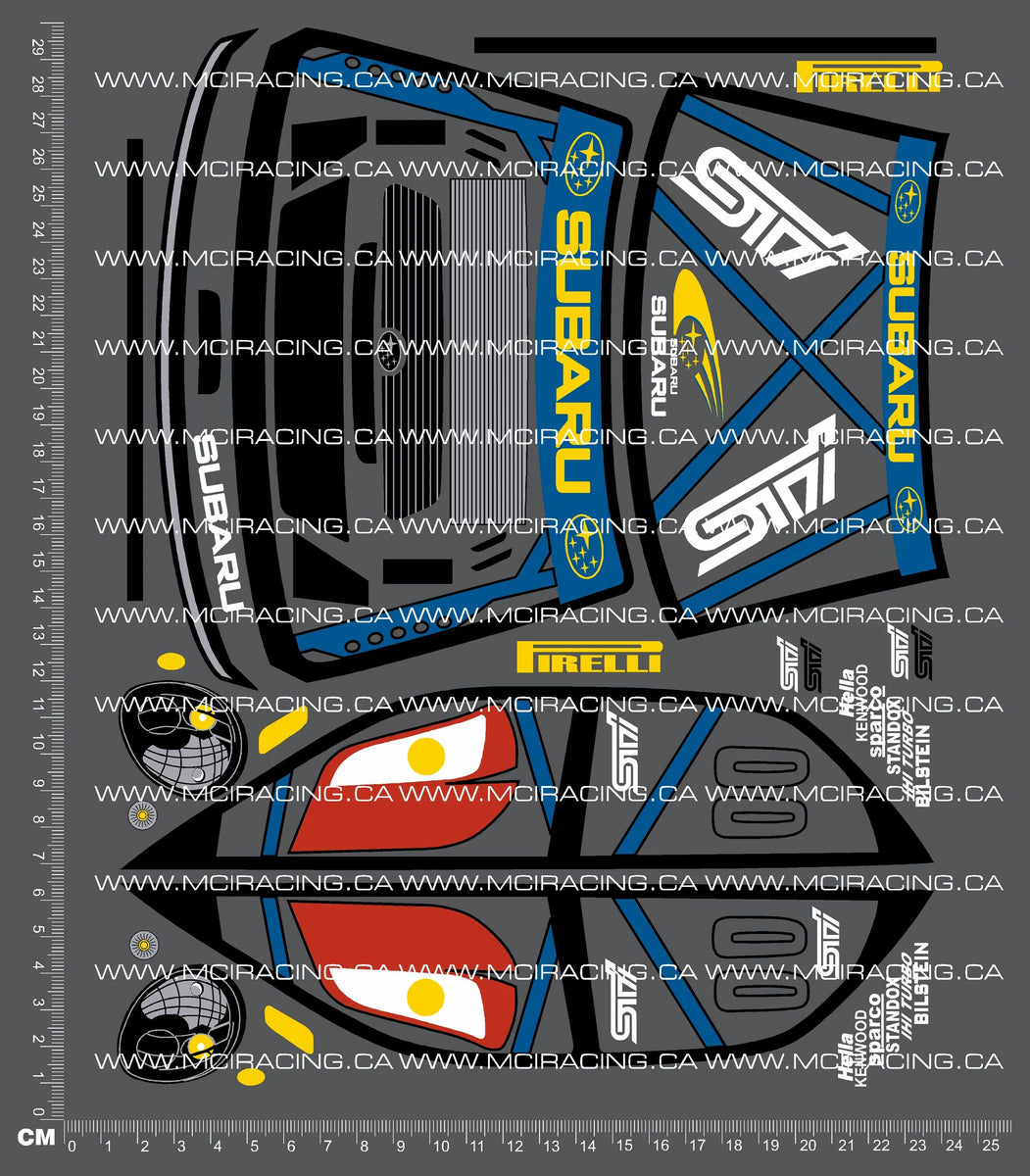 1/10TH SUPER HPI - SUPER RS4 - SUBARU IMPREZA - SHEET 1 DECALS ...