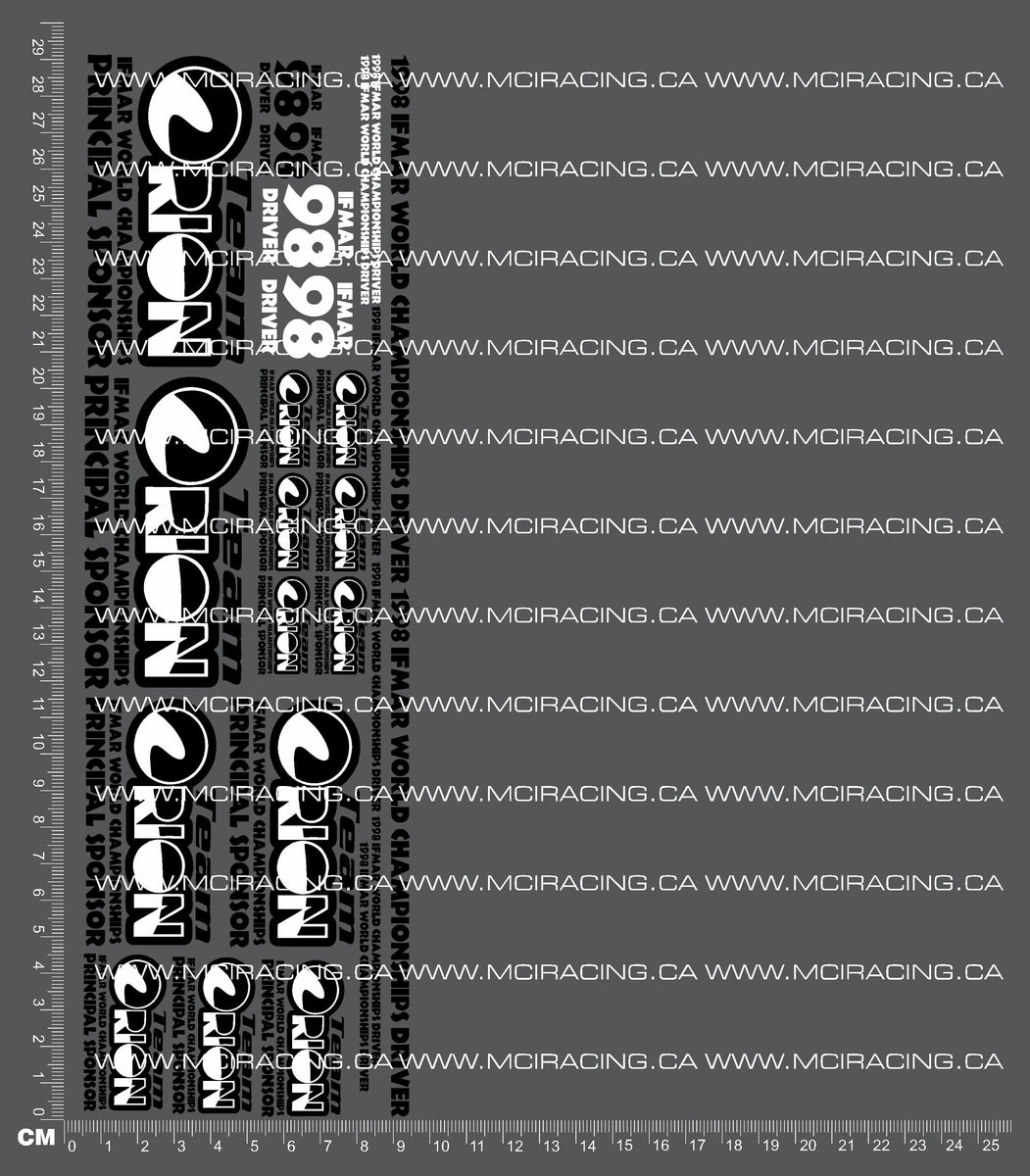 1/10TH TEAM ORION DECALS – Mciracing.ca