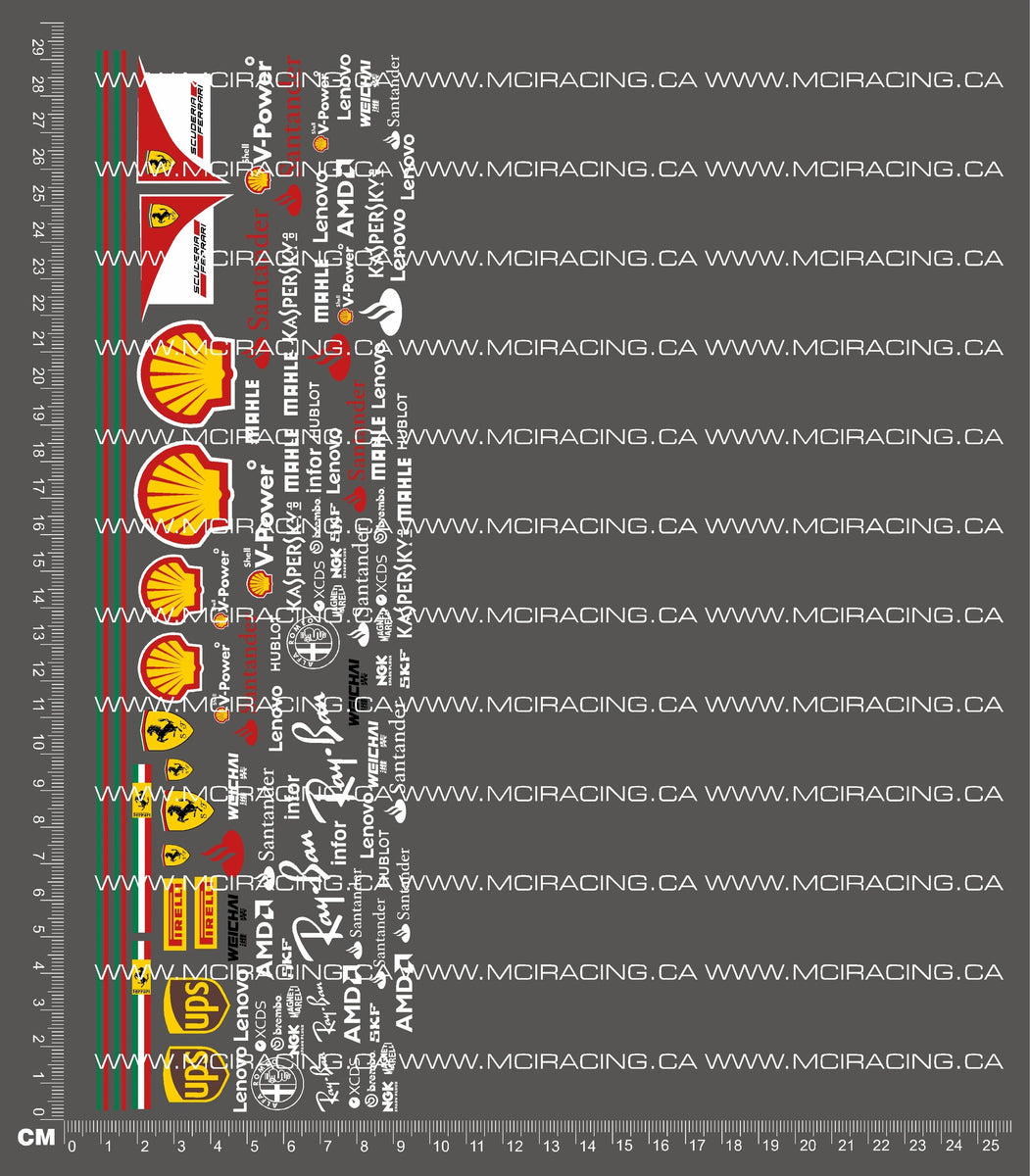 1/10TH FORMULA 1 - FERRAR RAY-BAN DECALS – Mciracing.ca