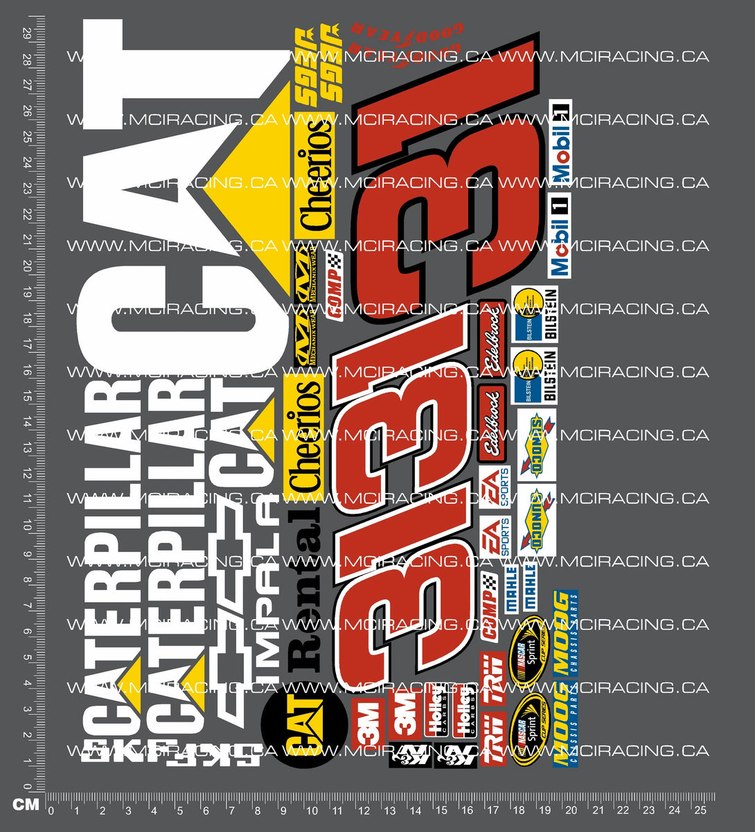1/10TH NAS CAR - CATERPILLER DECALS – Mciracing.ca