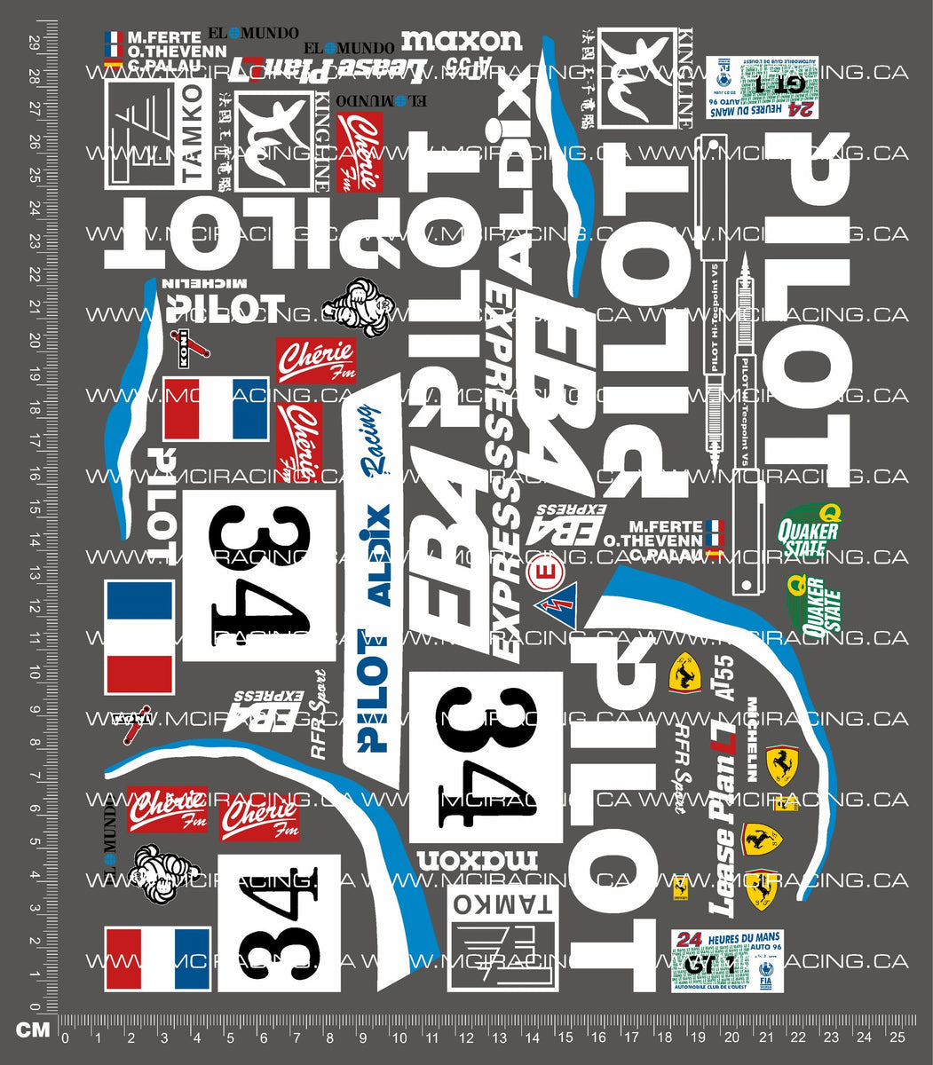 1/10TH FERRAR - F40 PILOT DECALS – Mciracing.ca