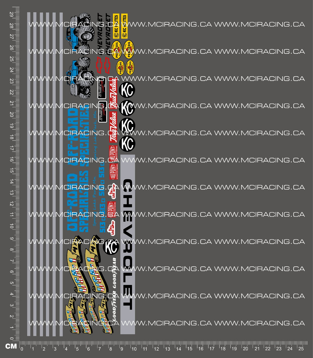 1/10TH MONSTER TRUCK - USA-1 USA1 ORIGINAL DECALS – Mciracing.ca