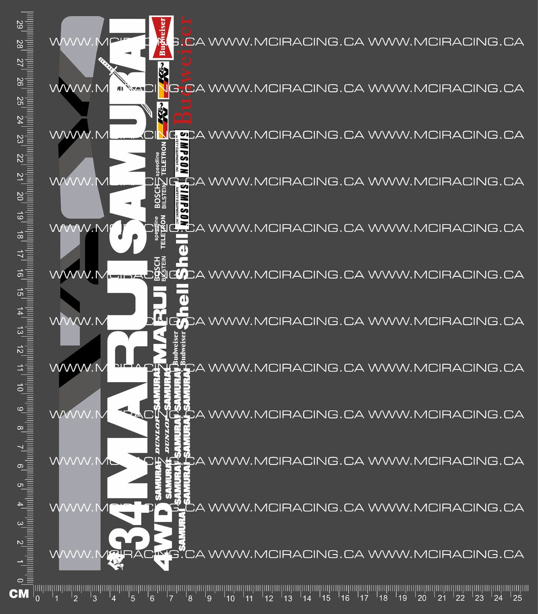 1/10TH MARUI - SAMURAI DECALS – Mciracing.ca