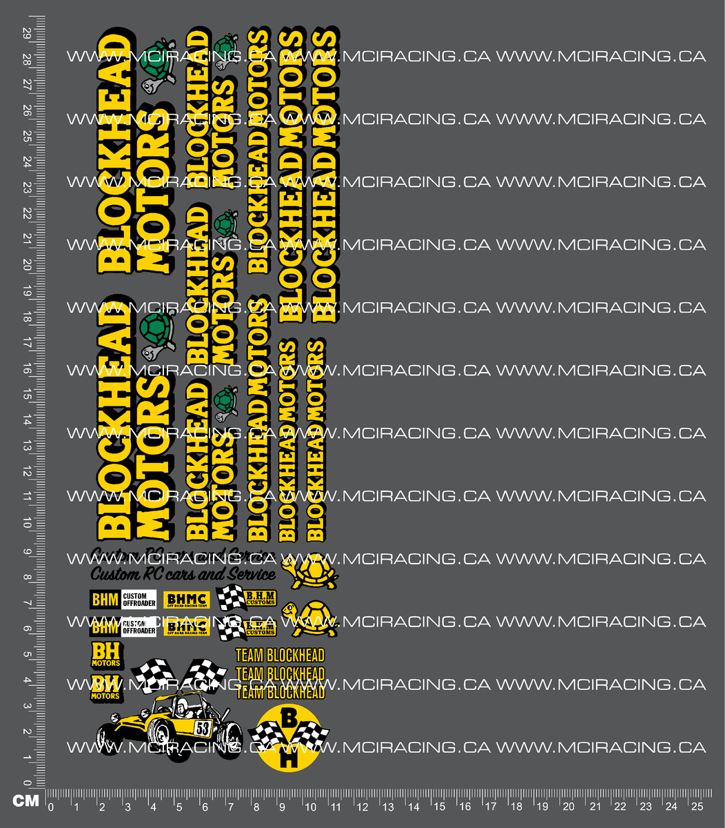 1/10TH BLOCK - SHEET 1 DECALS – Mciracing.ca