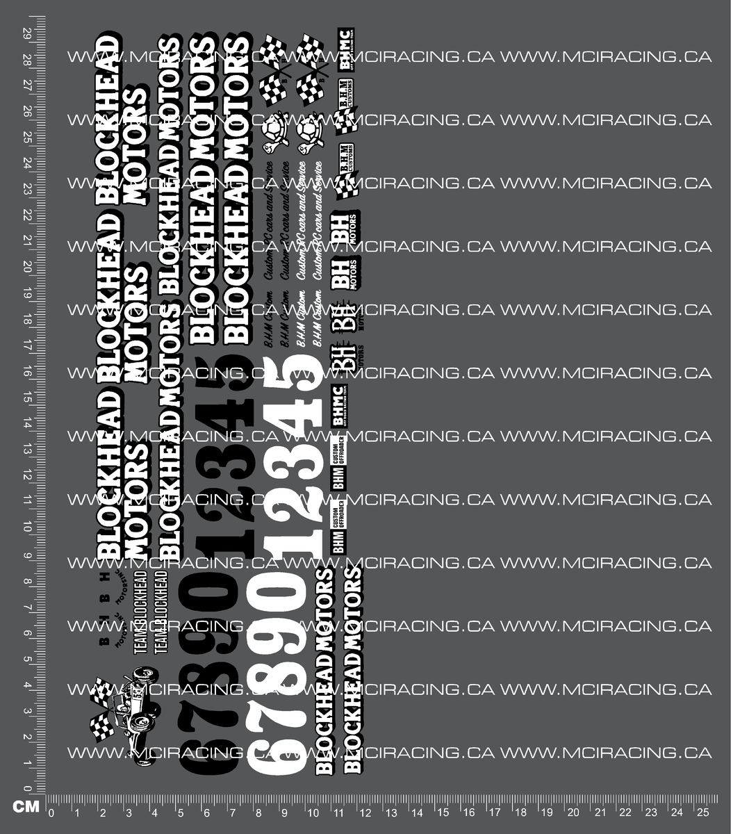 1/10TH BLOCK - SHEET 2 DECALS – Mciracing.ca