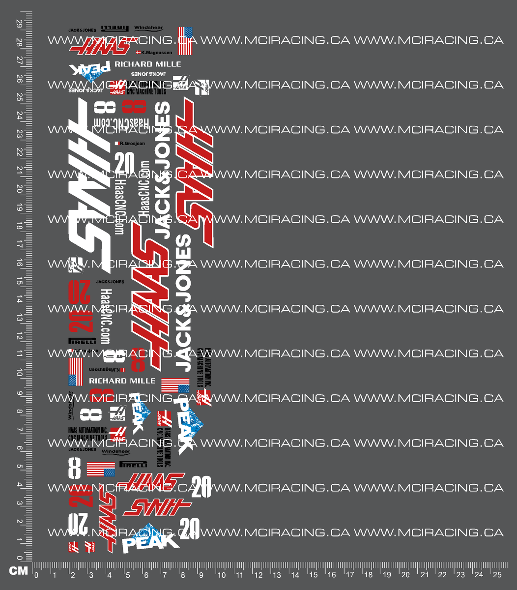 1/10TH FORMULA 1 - HAAS DECALS – Mciracing.ca