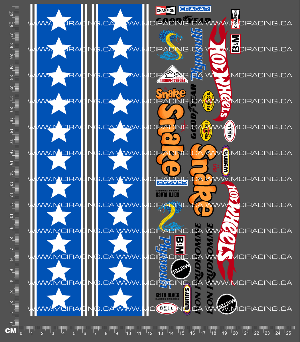 1/10TH FUNNY CAR - SNAKE DECALS – Mciracing.ca