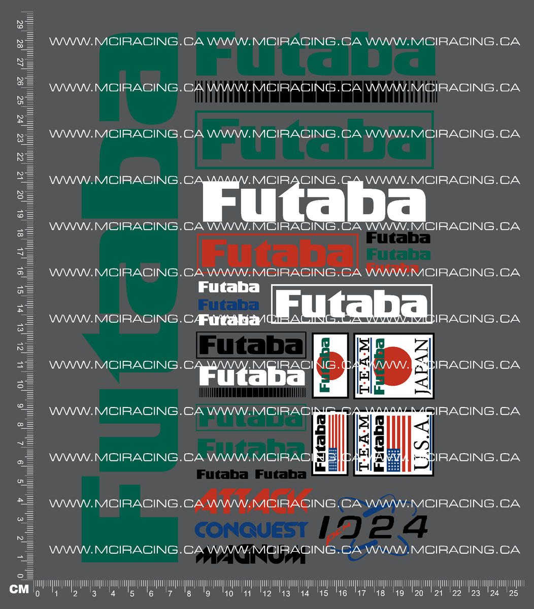1/10TH FUTABA - DECALS – Mciracing.ca